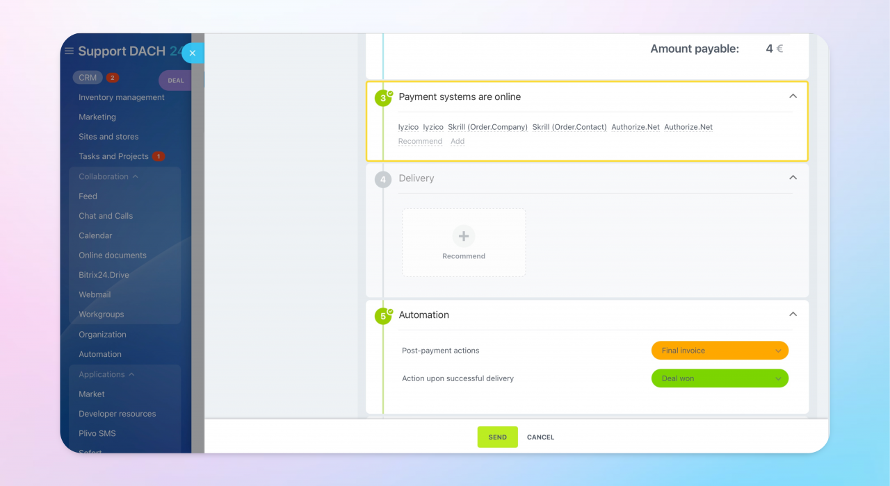 Payment system integrations in Bitrix24